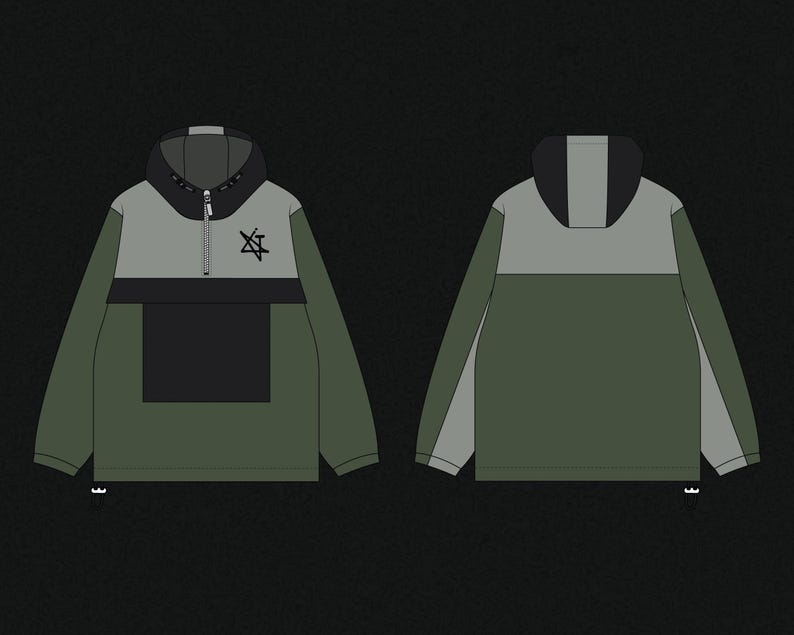 Windbreaker Jacket Mockup Pack Streetwear Tech Pack Template ...