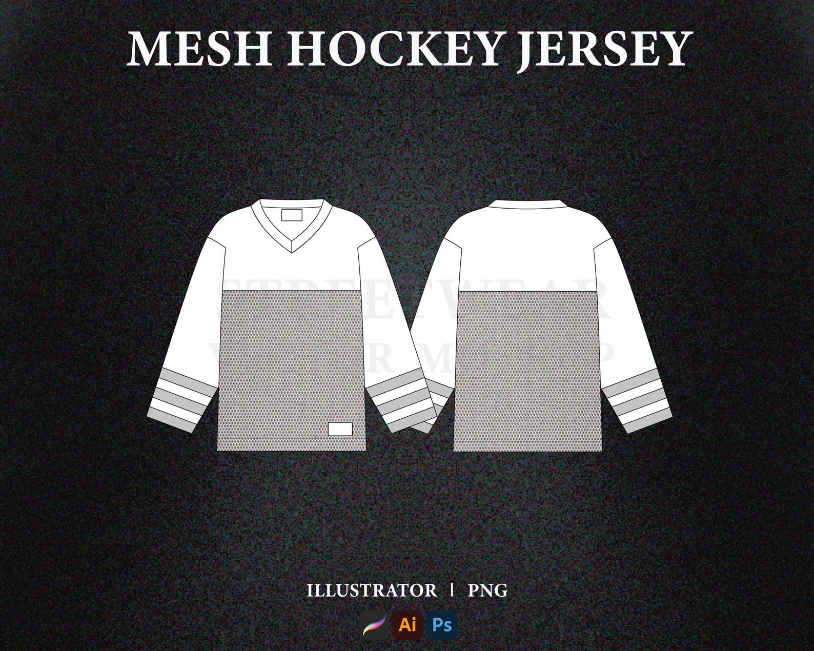 Mesh Hockey Jersey Vector Mockup Streetwear Mesh Hockey Jersey Tech ...