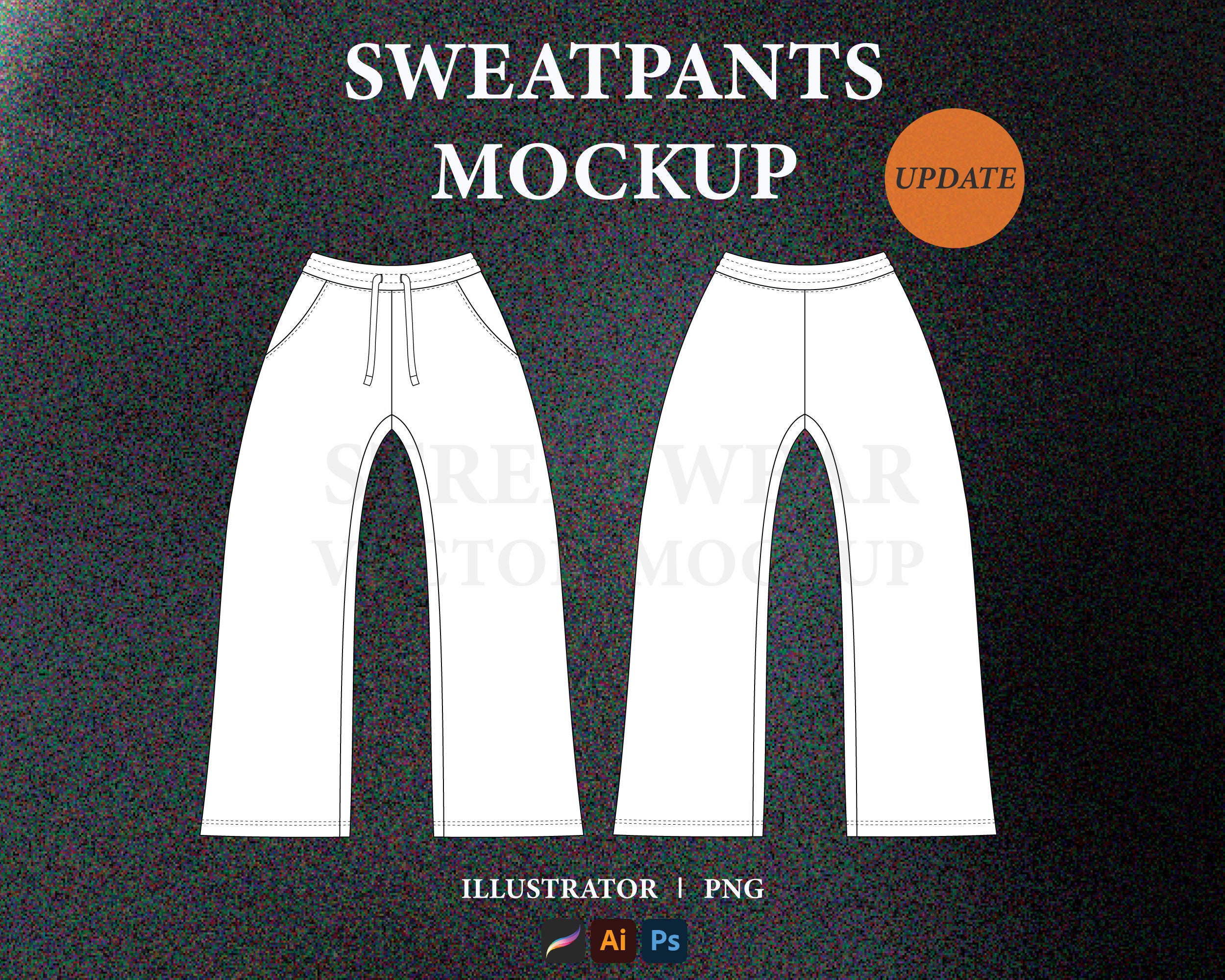 Streetwear Sweatpants Vector Mockup Sweatpants Tech Pack Template Pants ...
