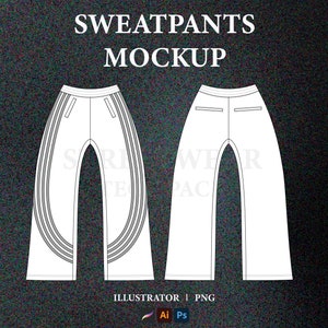 Streetwear Sweatpants Vector Mockup: Fashion Tech Pack (illustrator ...