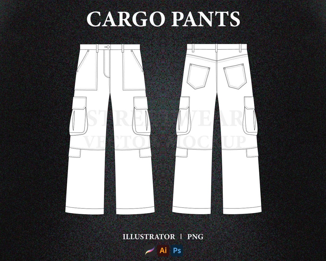 Cargo Pants Mockup: Streetwear Vector Template (digital Download) - Etsy
