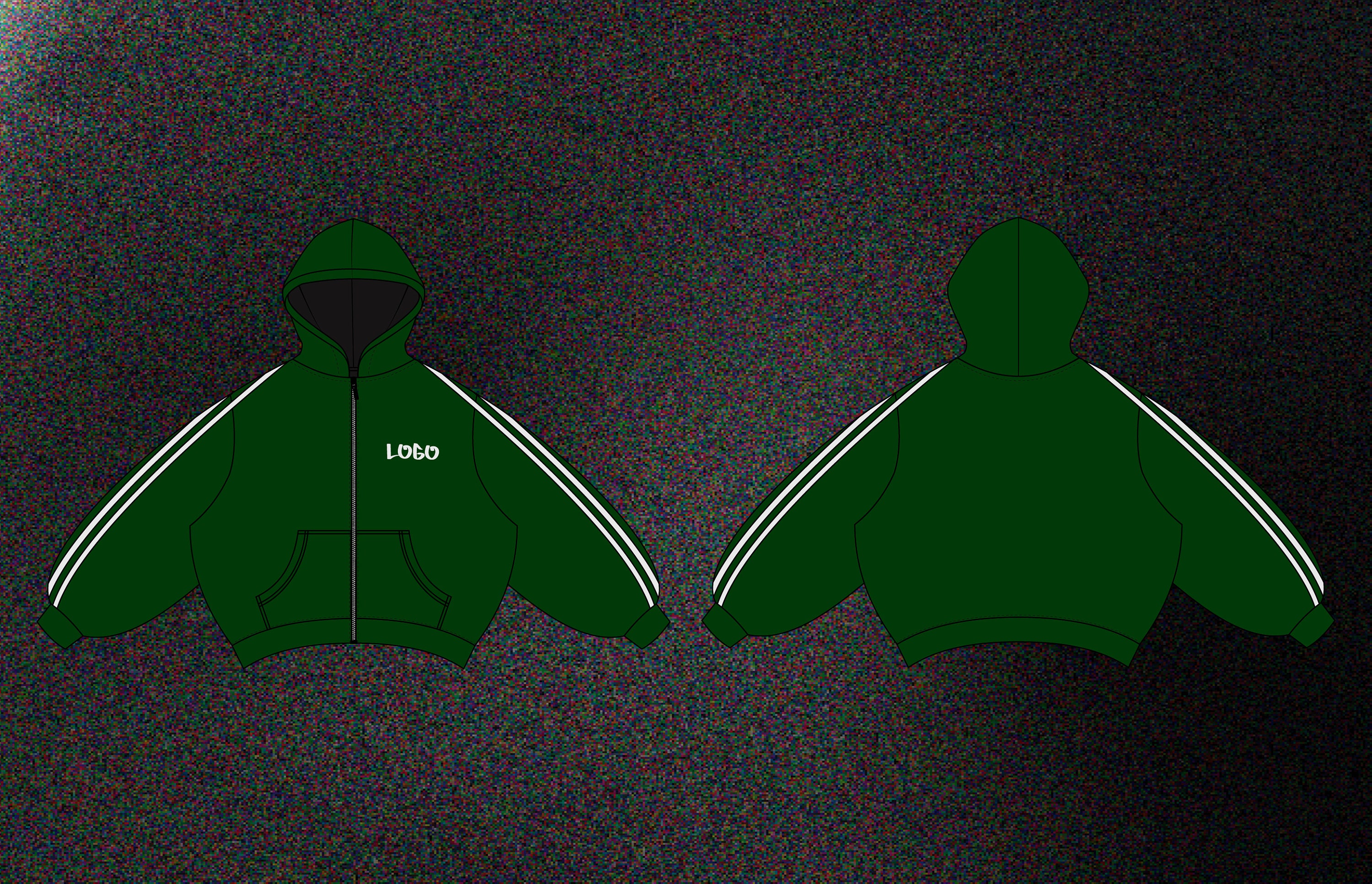Zip up Hoodie Mockup Pack Streetwear Hoodie Vector Mockup Hoodie Tech ...