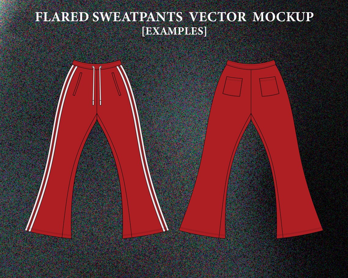 Streetwear Tech Pack Flared Sweatpants Vector Mockup Streetwear ...