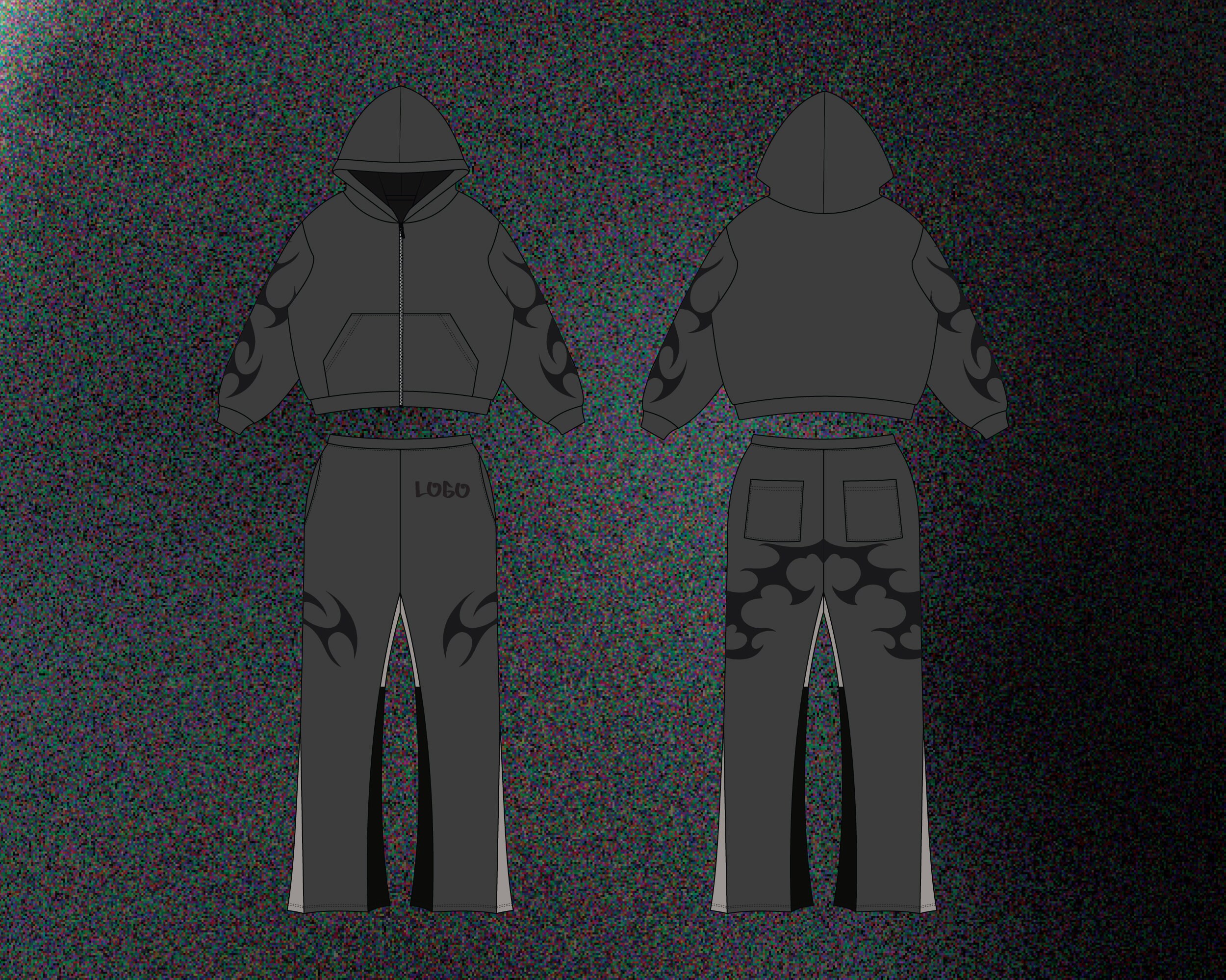 Streetwear Zip-up Tracksuit Vector Mockup Streetwear Clothing Mockup ...
