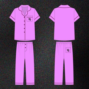 Short Sleeve Pajamas Mockup: Vector Loungewear Template (AI, PNG) - Etsy