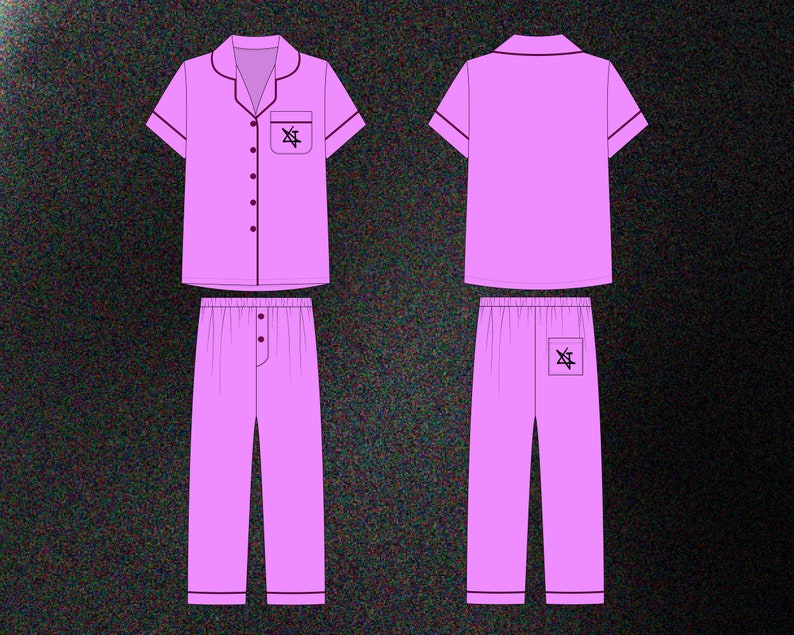 Short Sleeve Pajamas Mockup: Vector Loungewear Template (AI, PNG) - Etsy