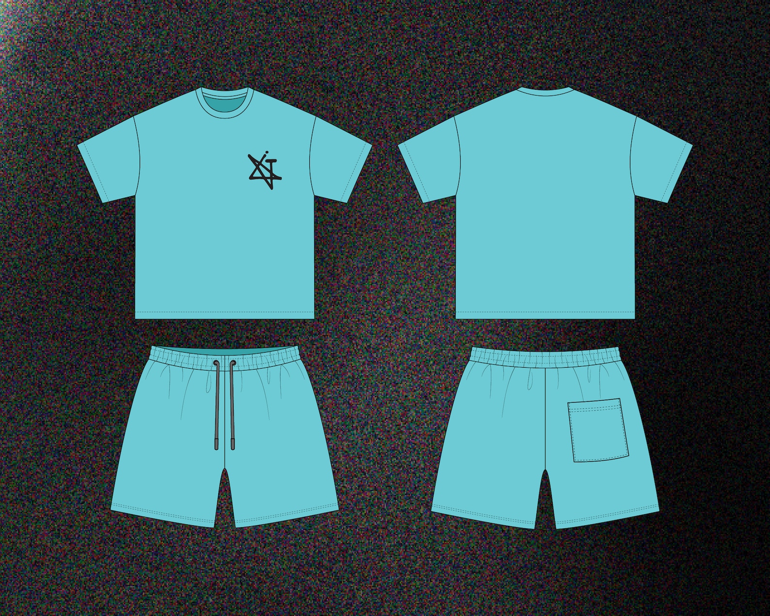 Streetwear T Shirt Vector Mockup Streetwear Sweat Shorts Mockup T-shirt ...