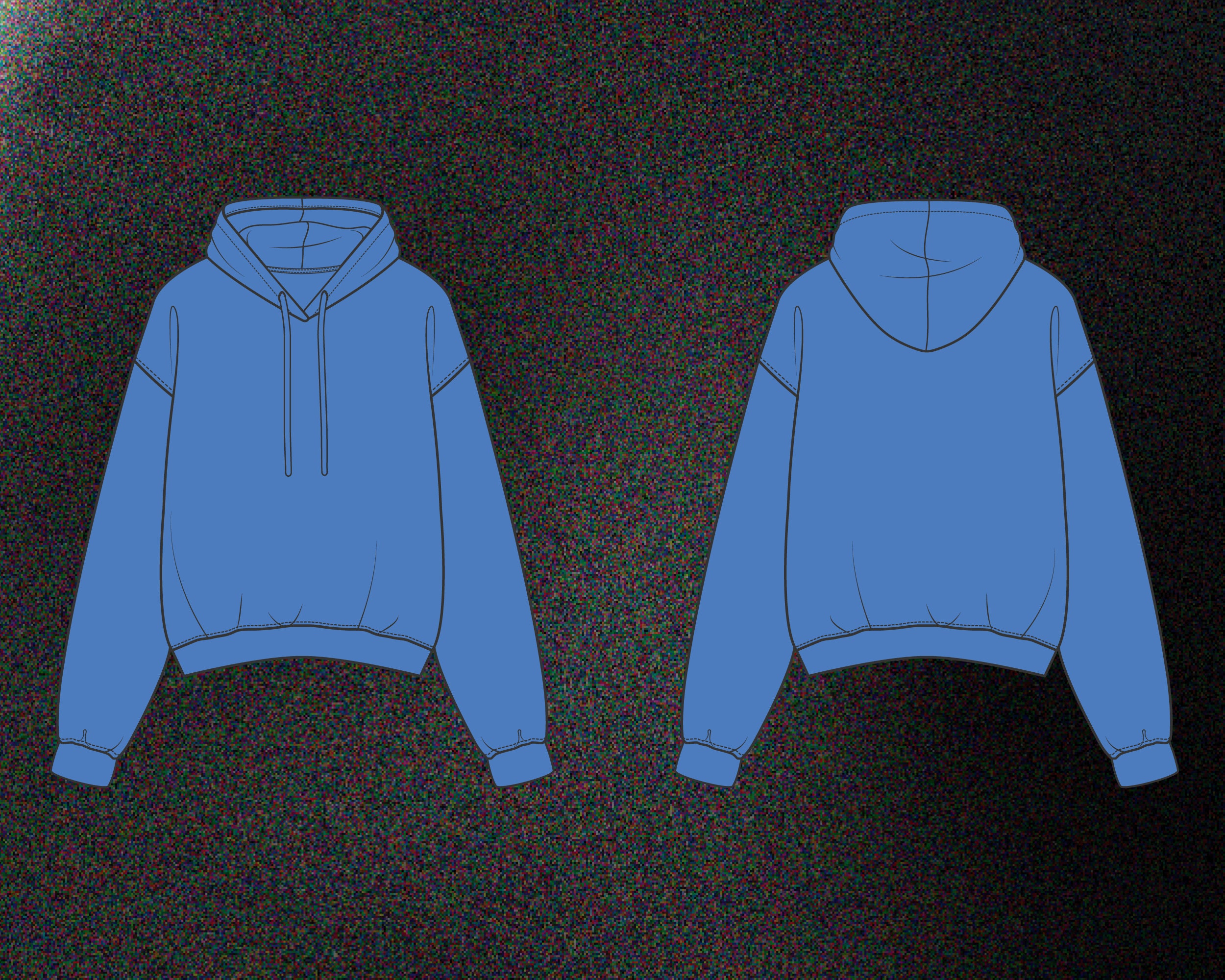 Oversized Hoodie Tech Pack Clothing Mockup Vector Streetwear Hoodie ...