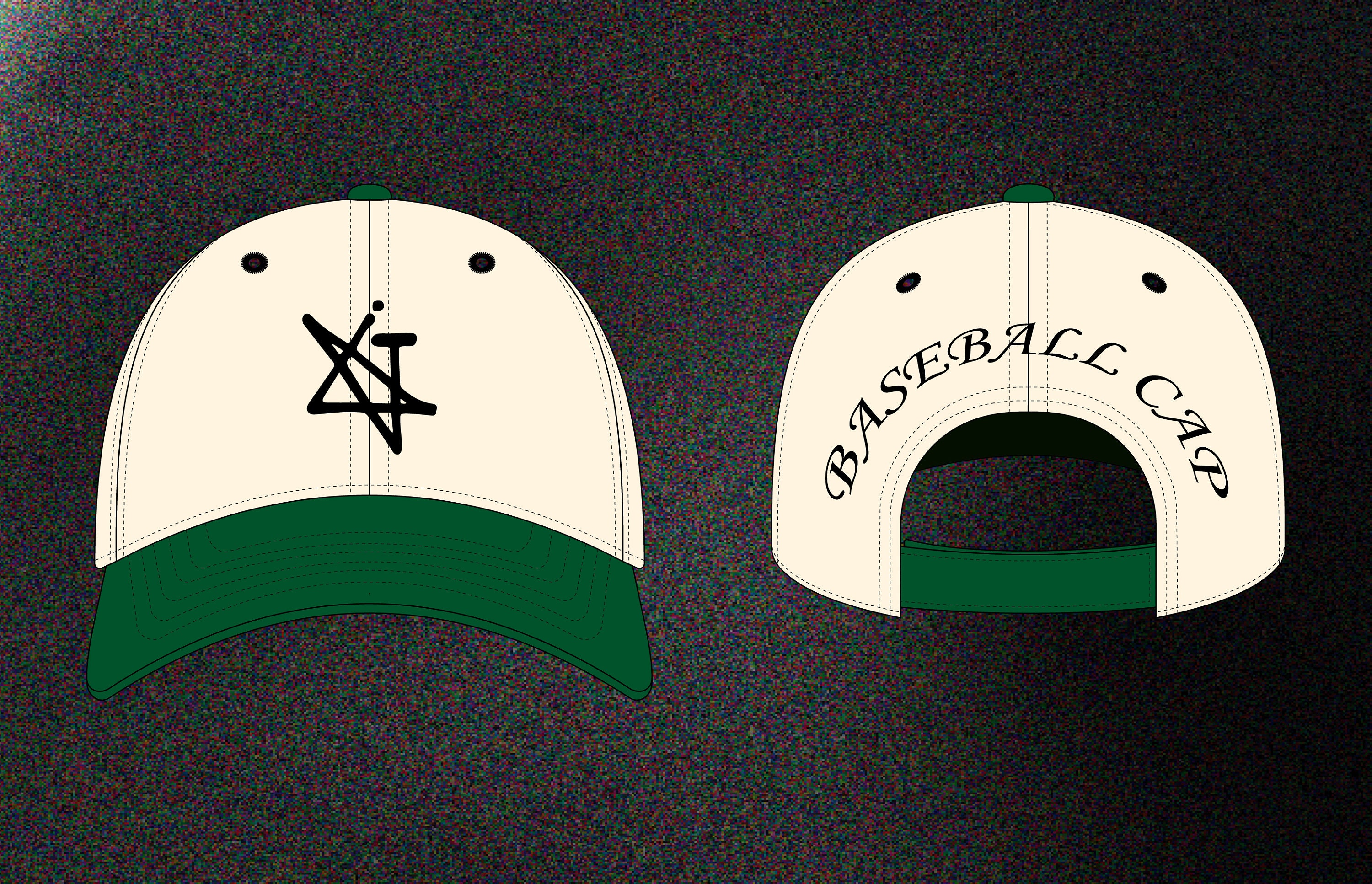 V.2 Baseball Hat Vector Mockup Baseball Cap Tech Pack Template Hat ...