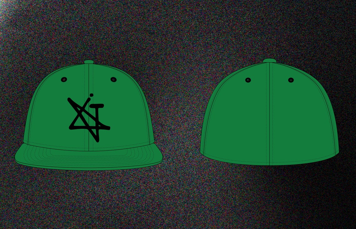 Fitted Cap Mockup Vector Fitted Hat Mockup Streetwear Tech Pack Hat ...