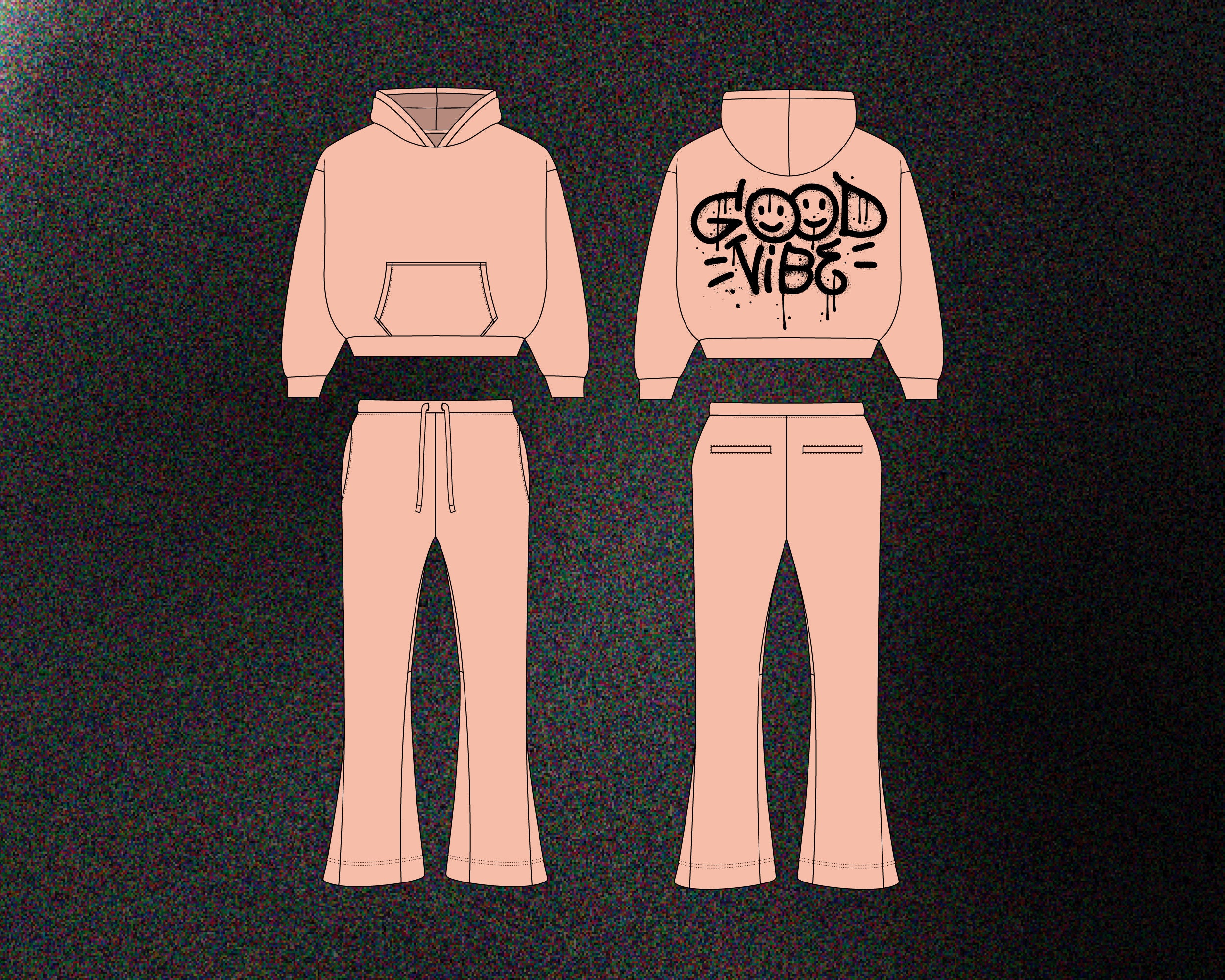 Streetwear Tracksuit Vector Mockup Streetwear Tech Pack Clothing Design ...