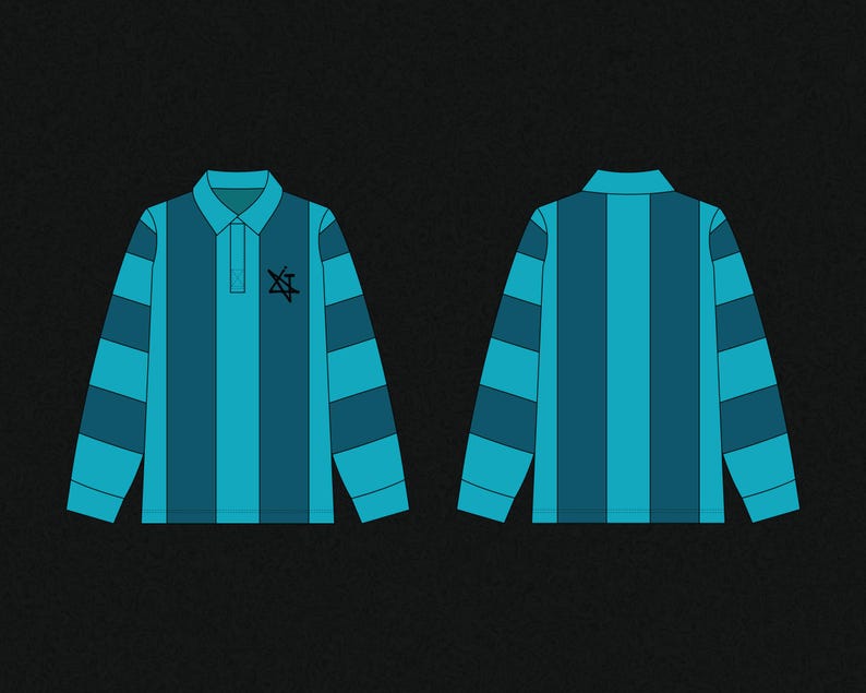Rugby Polo Shirt Vector Mockup: Long Sleeve Tech Pack (AI, PNG) - Etsy
