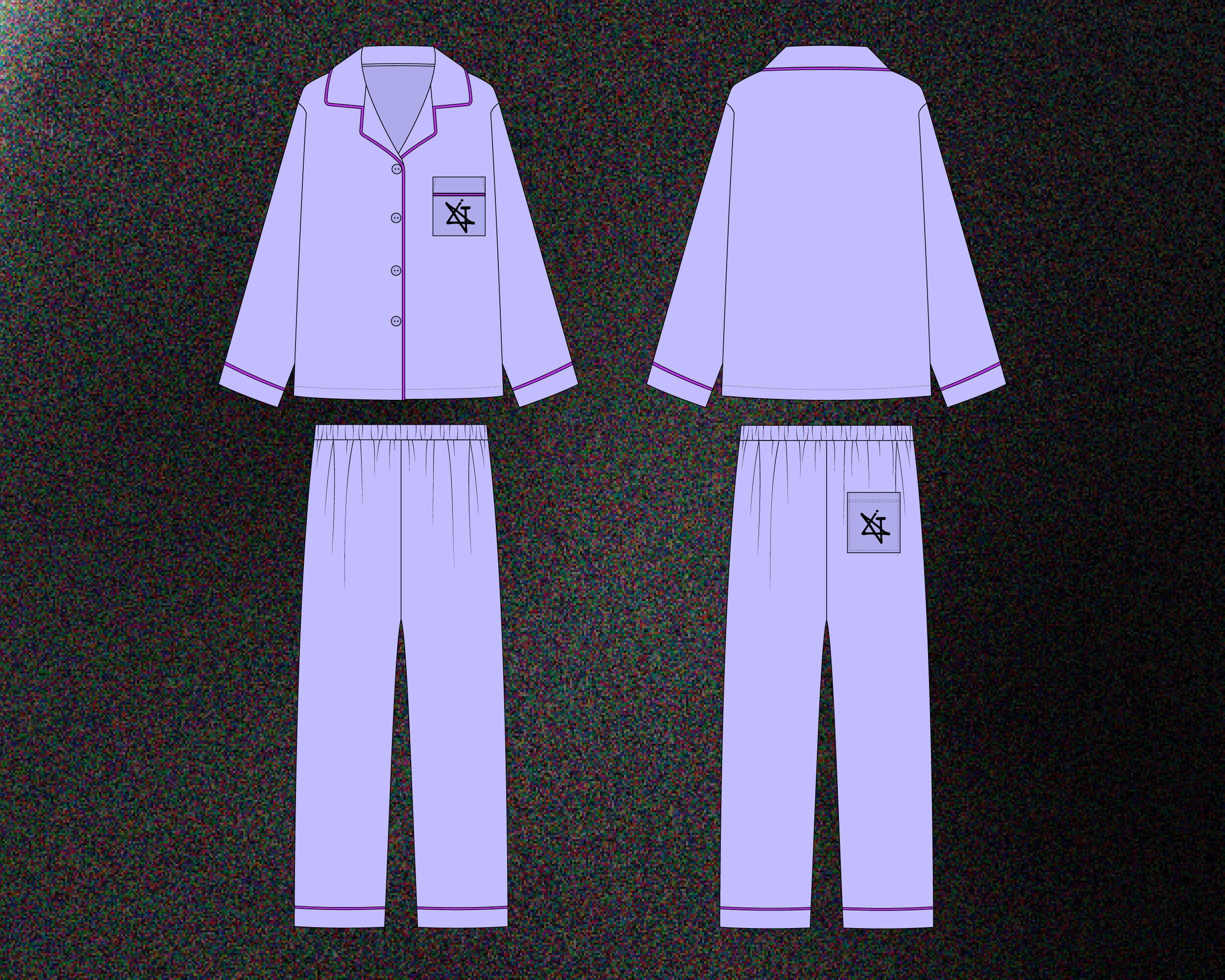 Long Sleeve Pajamas Mockup Vector Pyjama Mockup Set Loungewear Mockup ...