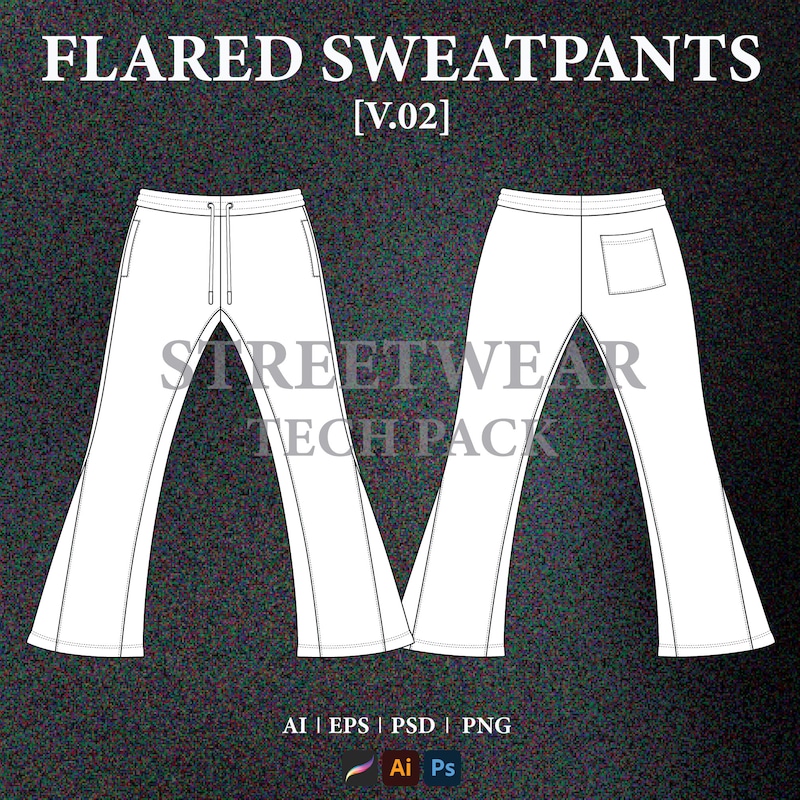 Flared Sweatpants Mockup - Etsy