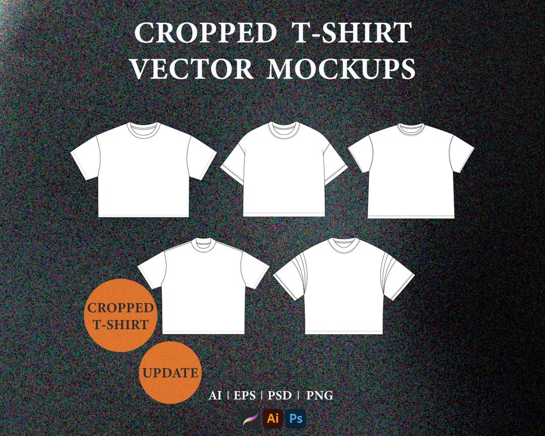 Cropped T-shirt Mockup Bundle Streetwear T Shirt Vector Mockup Clothing ...