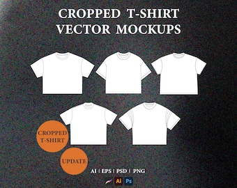 Fashion Flats - Cropped T-shirt Template Pack - Etsy