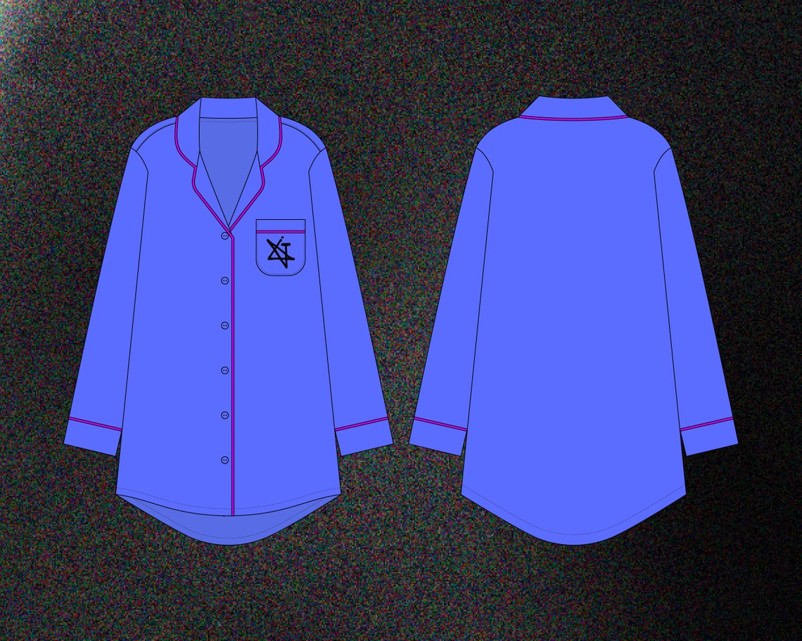 Sleepwear Pajama Dress Mockup Vector Pyjama Mockup Tech Pack Template ...