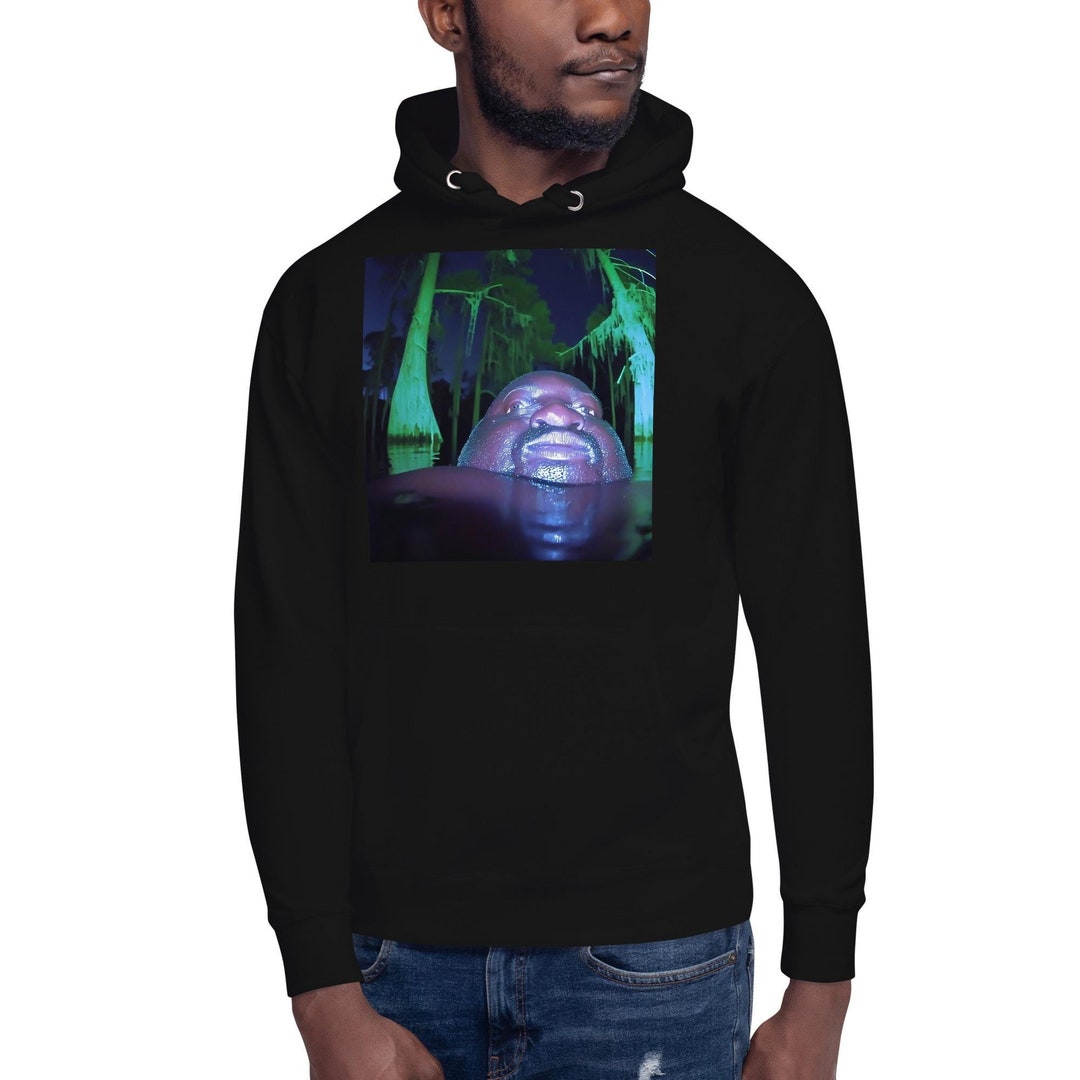 Funny Gumbo Slice Hoodie | Fat Black Man in Swamp Meme | Viral Humor ...