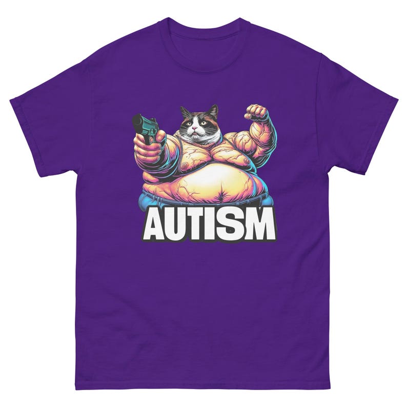 Autism Cat Meme Shirt - Grunge Aesthetic Funny Fat Cat Graphic Tee ...