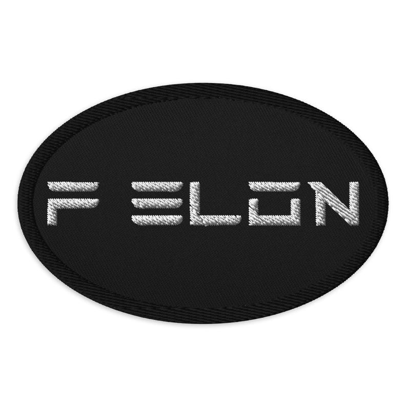 F ELON Embroidered Patch – Tech Parody Iron-on Badge, Anti Musk Patch ...