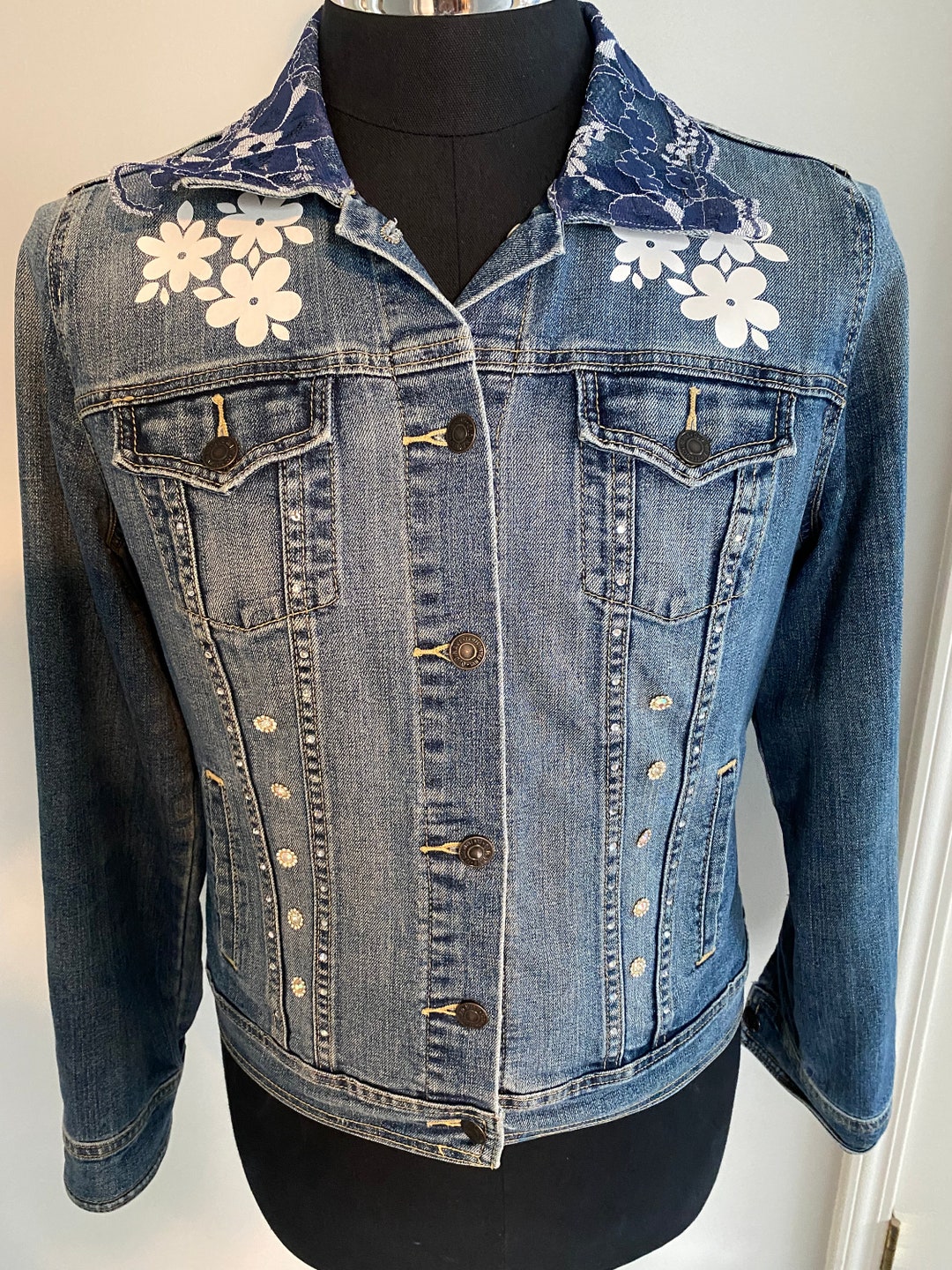 Embellished Jean Jacket - Etsy