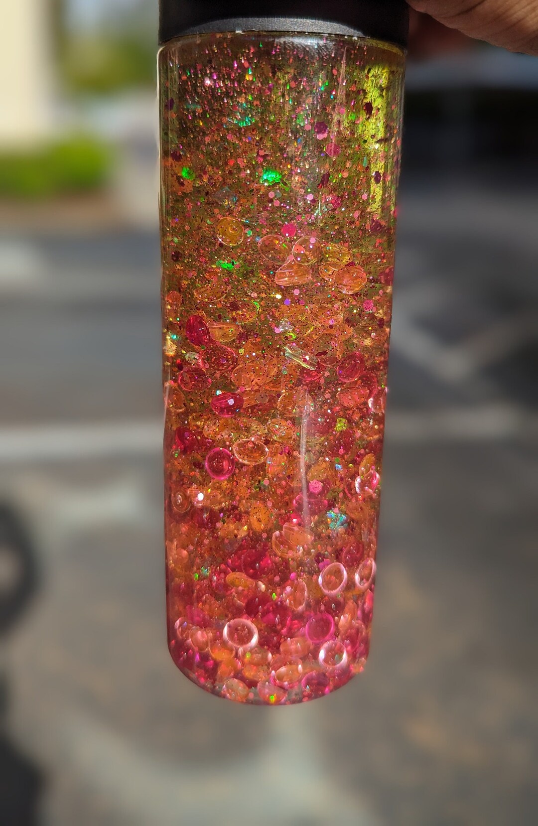 Watermelon Tourmaline Inspired Sensory Bottle Calm Down Bottle, Desk ...