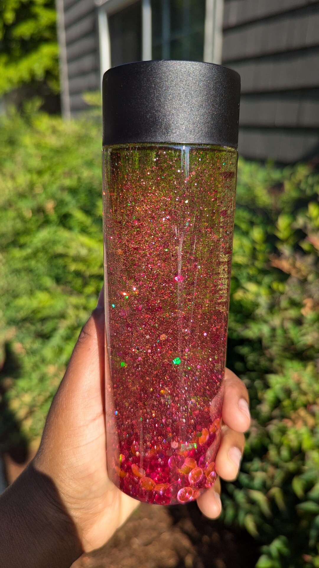 Watermelon Tourmaline Inspired Sensory Bottle Calm Down Bottle, Desk ...