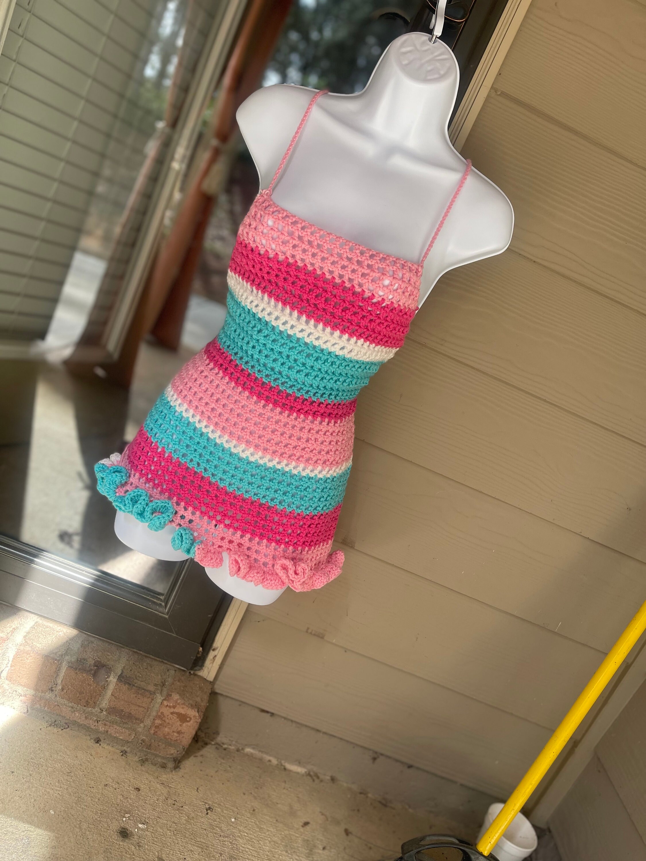 Crochet Ruffle Dress - Etsy