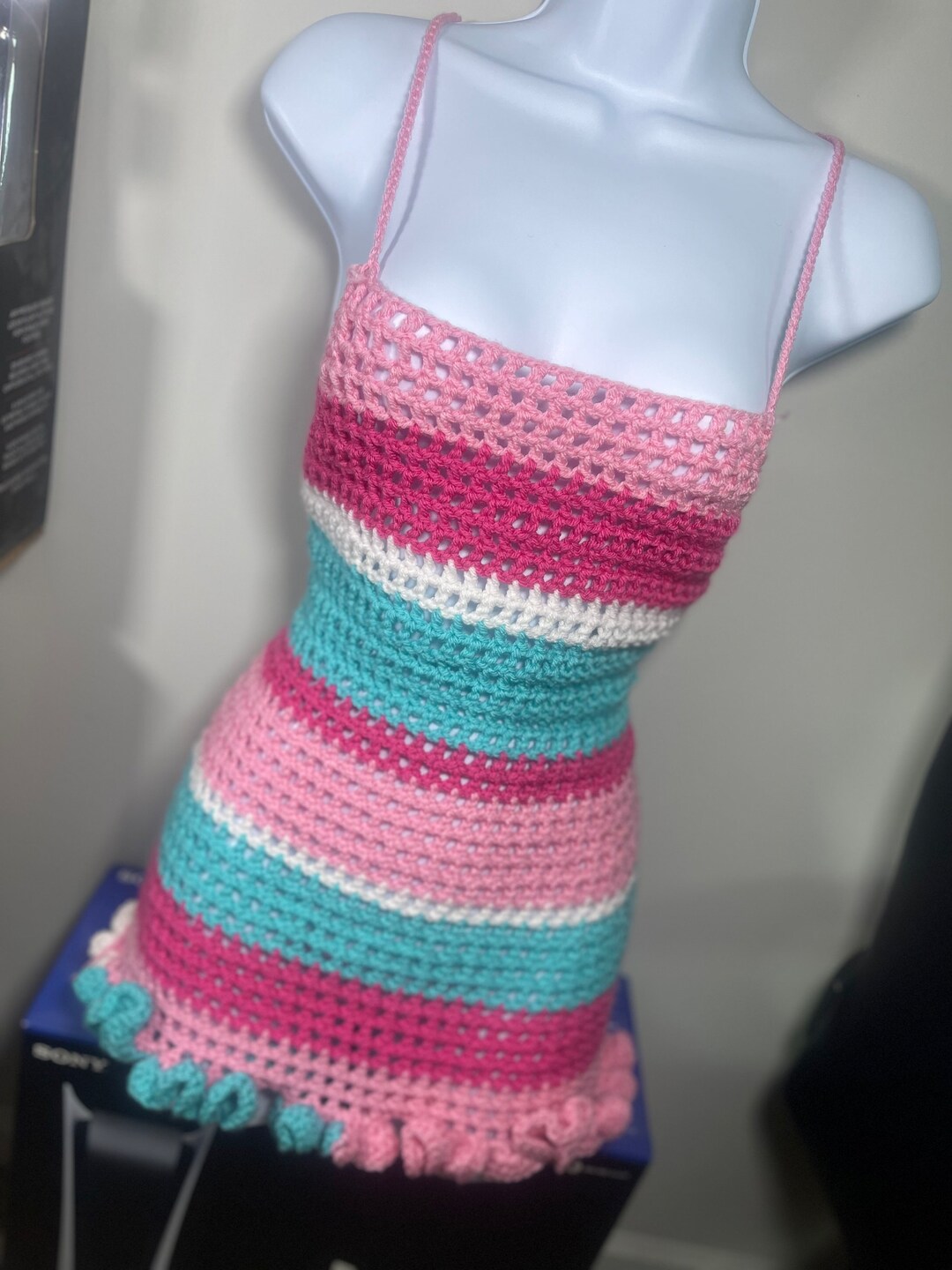 Crochet Ruffle Dress - Etsy