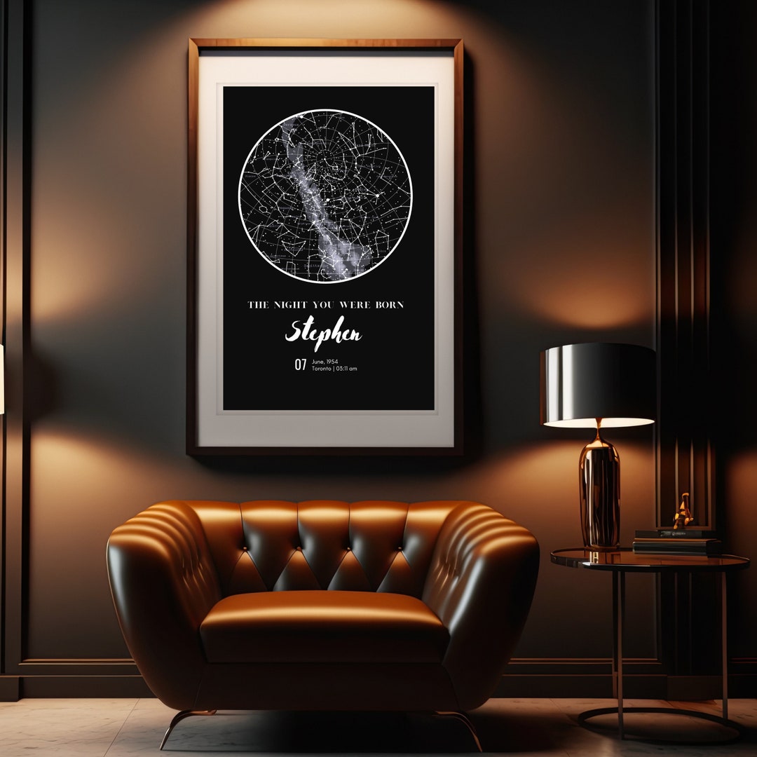 Custom Star Map by Date Birth Chart Art the Night You Were - Etsy