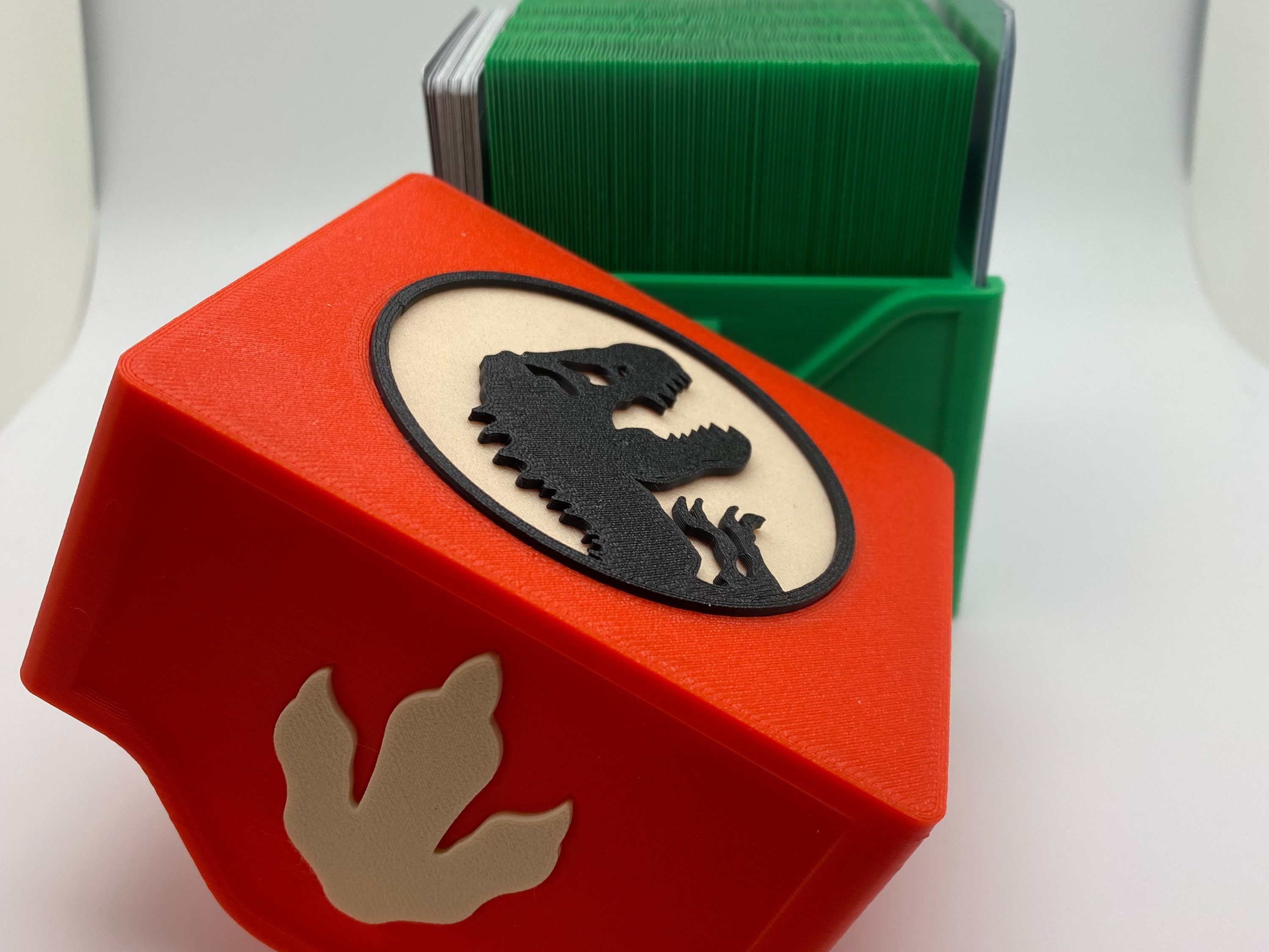 MTG Commander Deck Box - Dinosaur | 3D Printed, Holds 100 Double ...