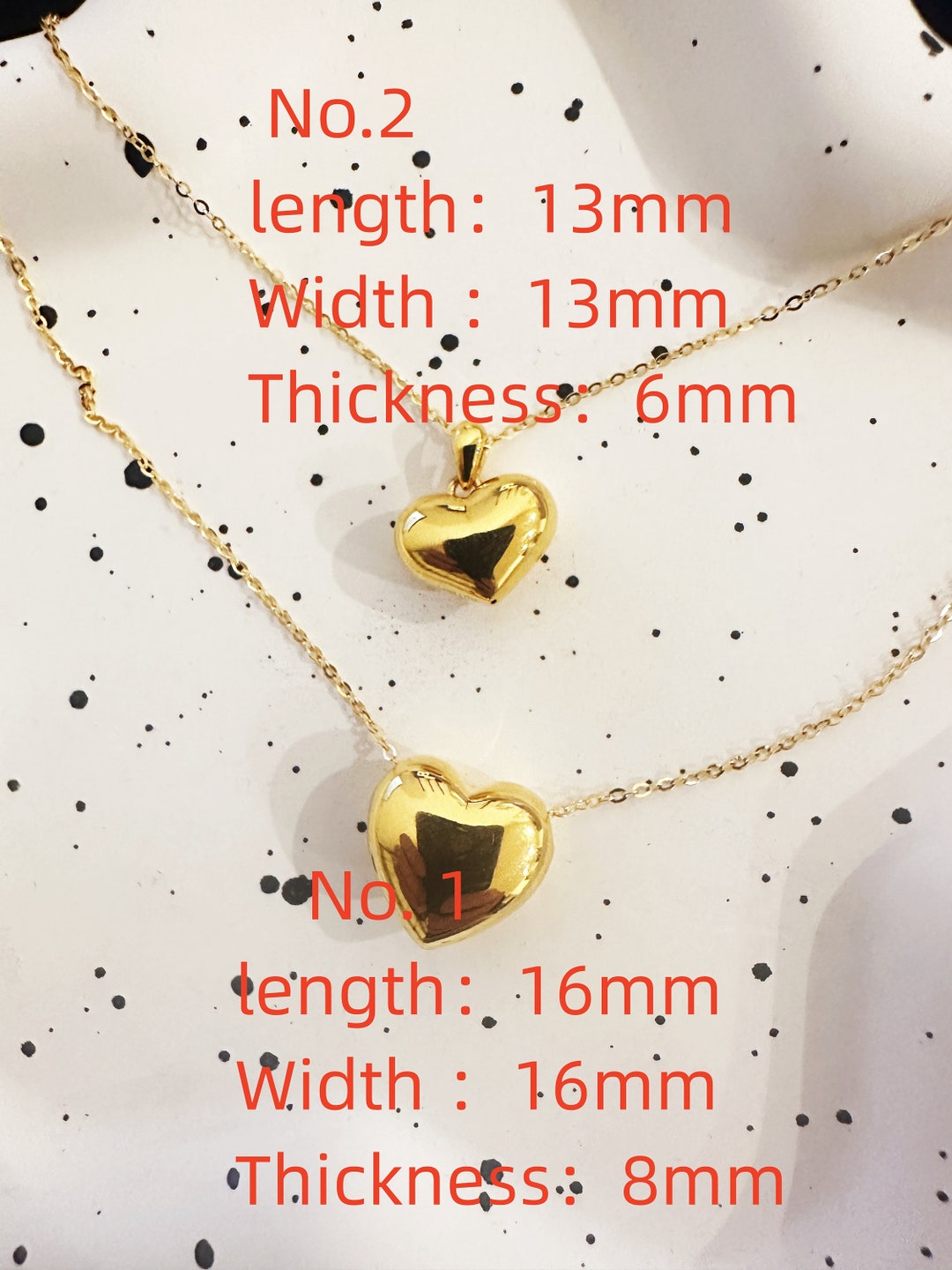 18k Solid Gold High Quality Heart-shaped Necklace, Love Necklace ...