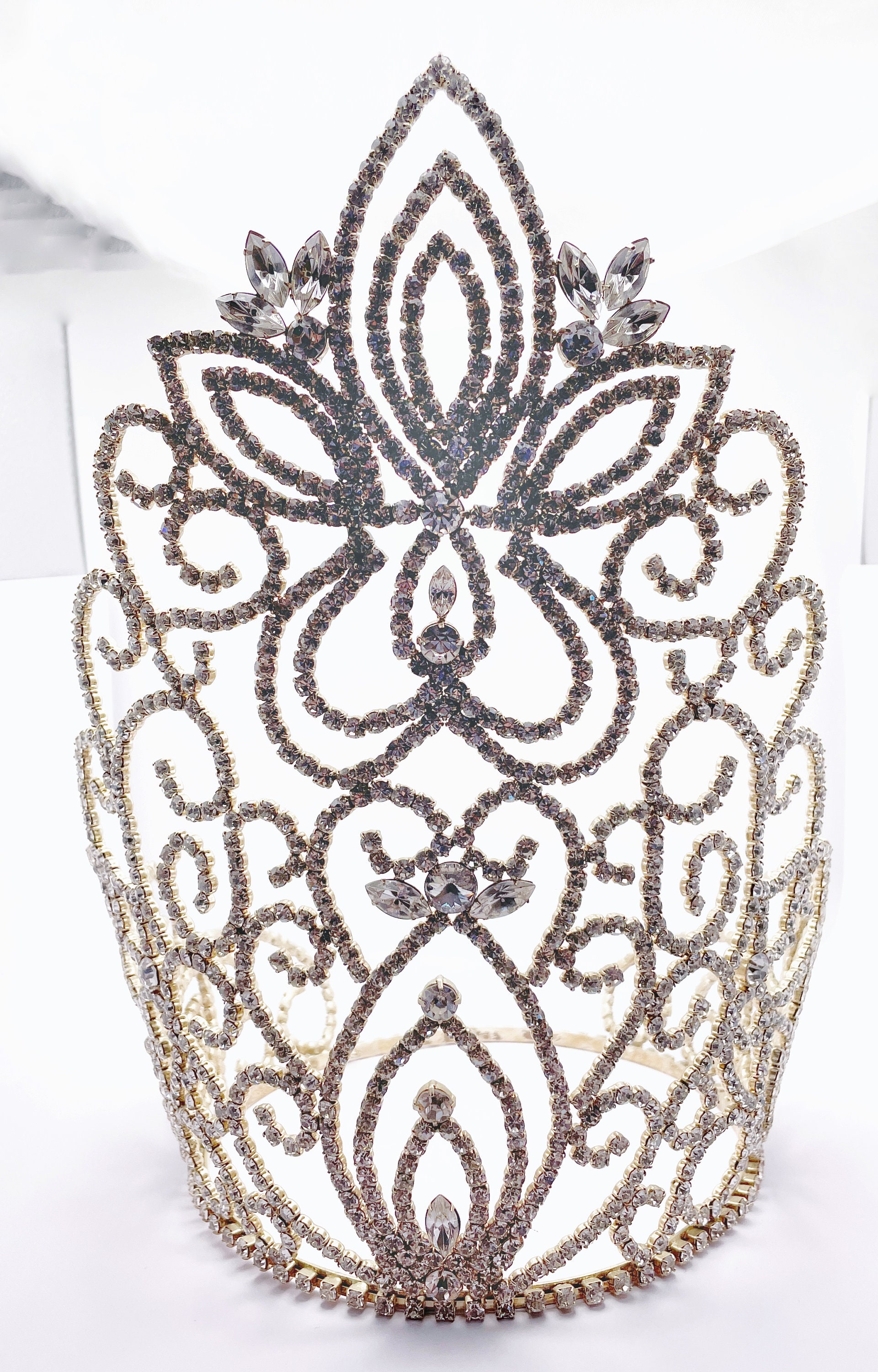 Spectacular 11 Pageant Drag Crown Tiara With Rhinestones - Etsy