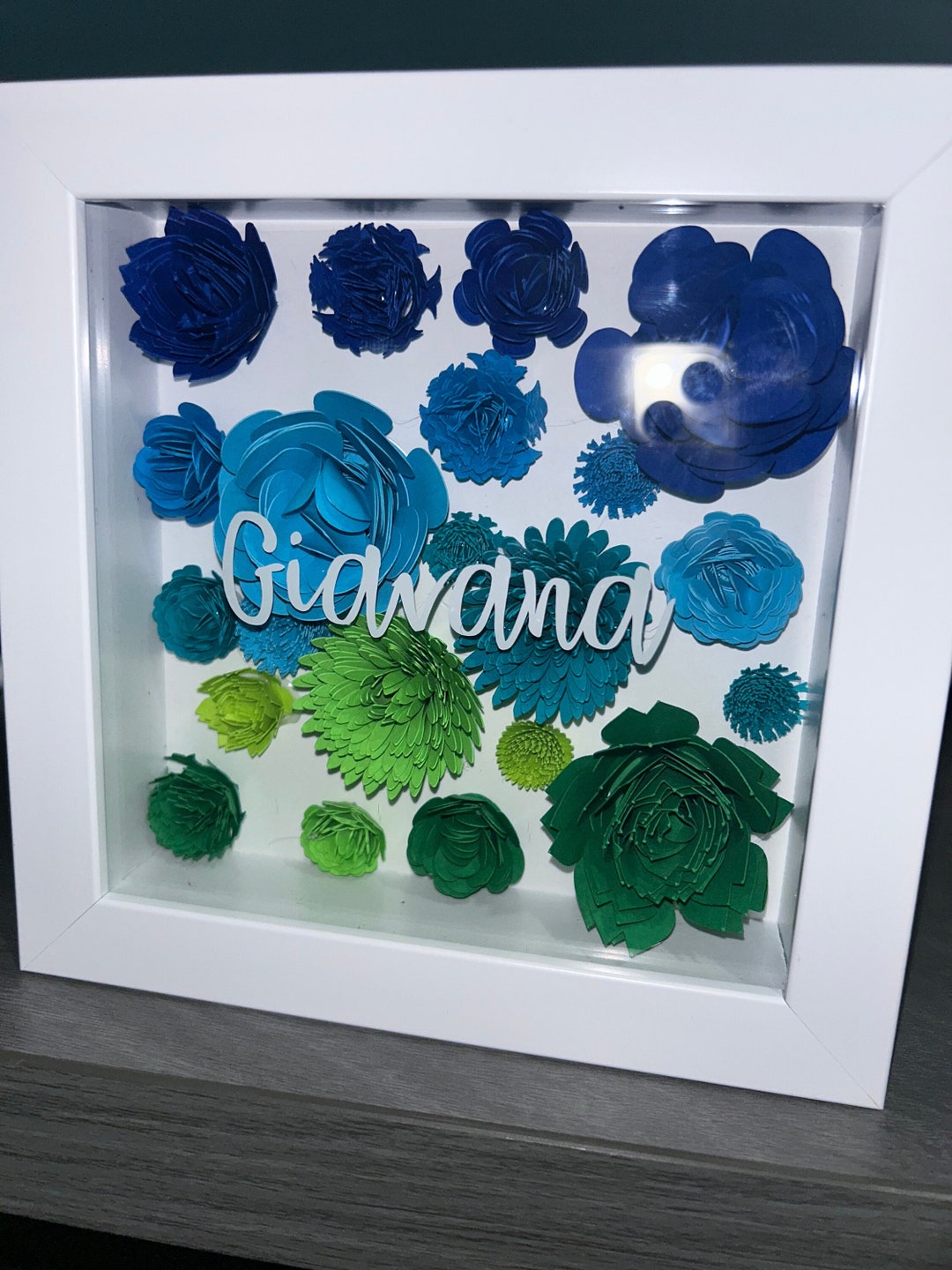 Personalized Floral Shadow Box - Etsy