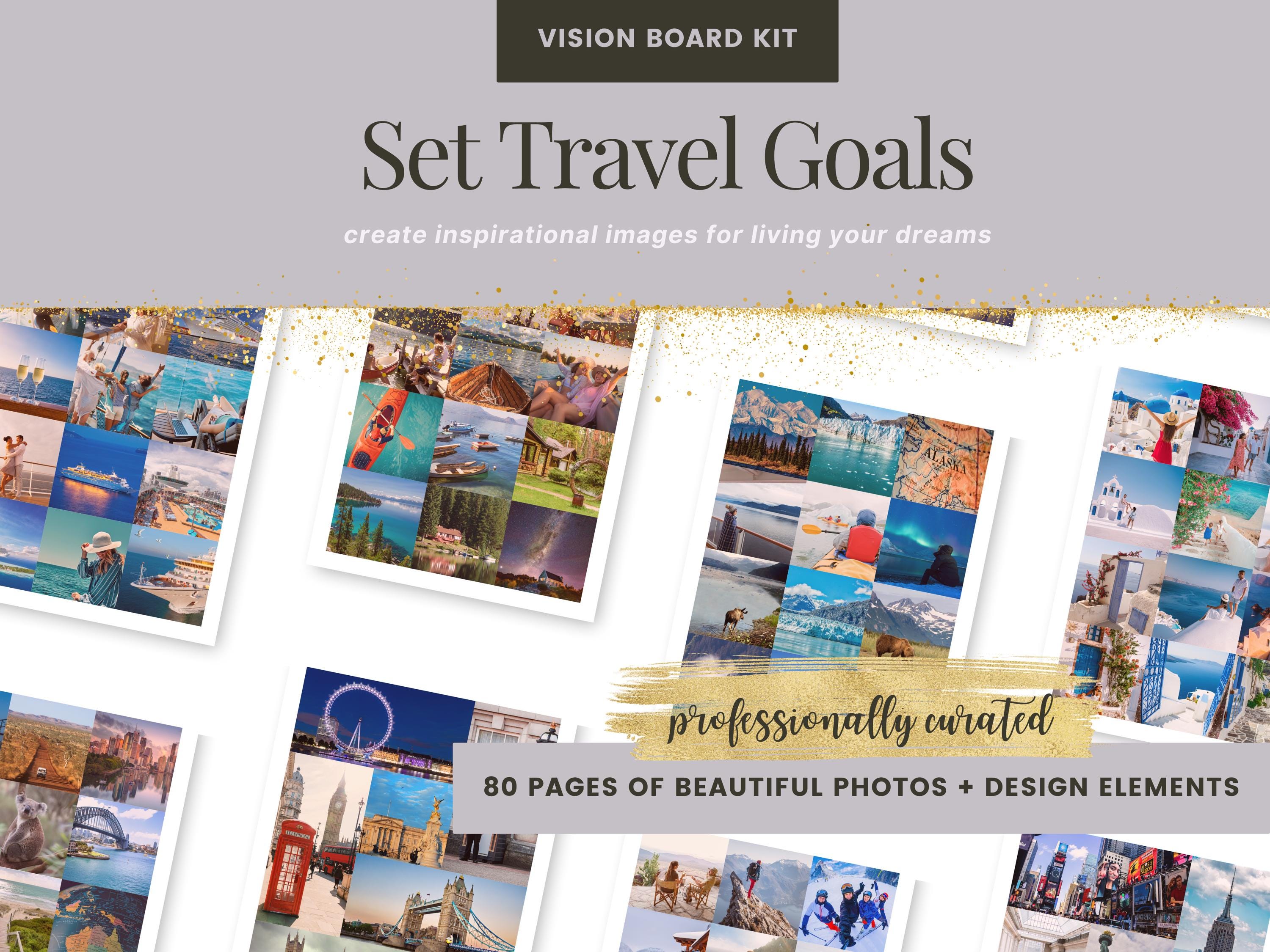 Travel Vision Board Images, Printable PDF Mood Board Inspiring Quotes ...