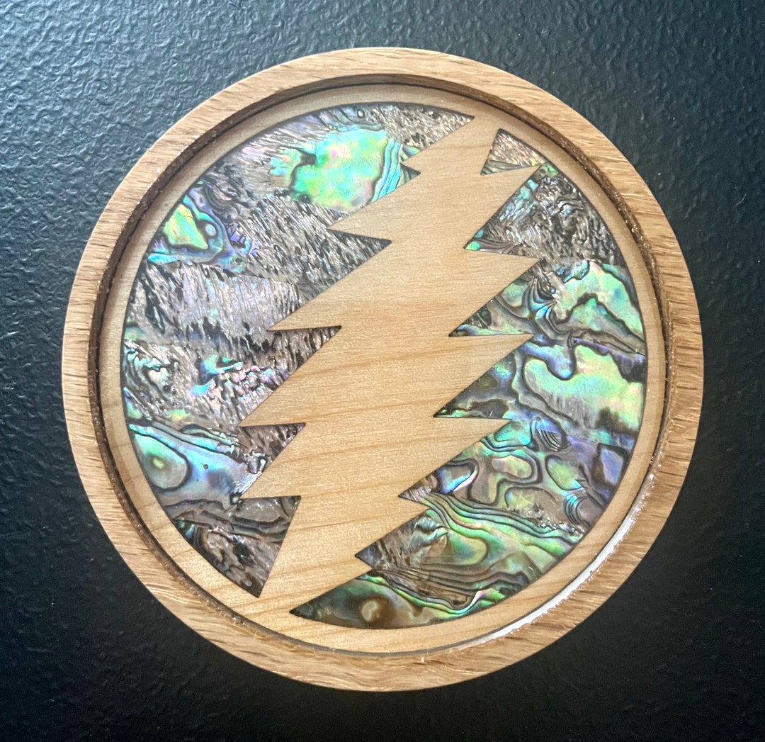 Beverage Coaster Made With Native Hardwood, Epoxy, and Genuine Abalone ...