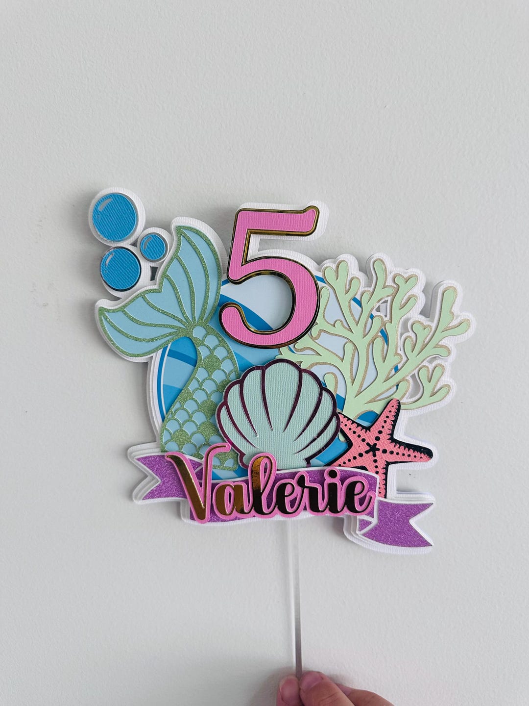 Mermaid Cake Topper - Layered - Etsy