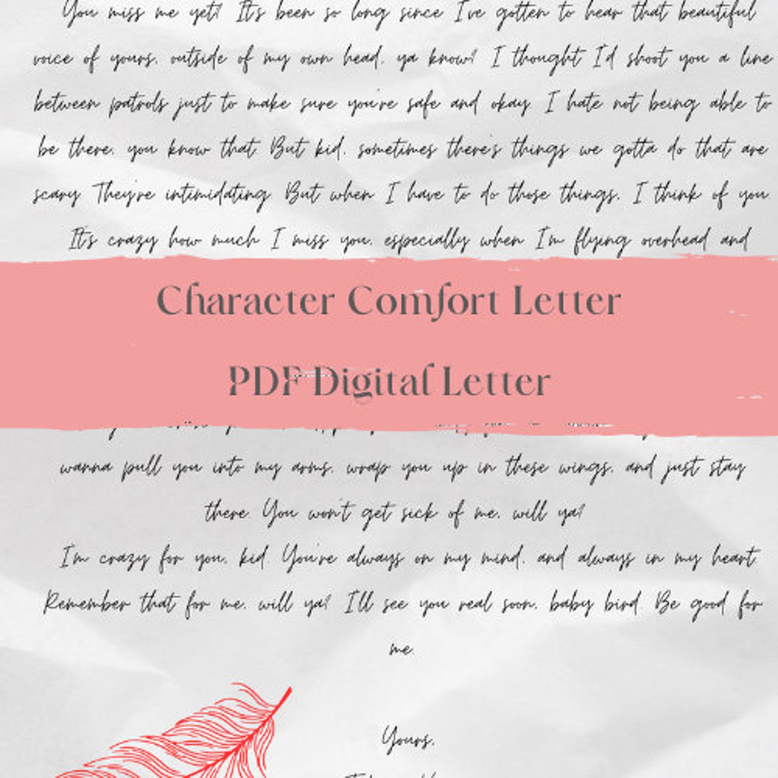 Comfort Character Letter digital Edition - Etsy