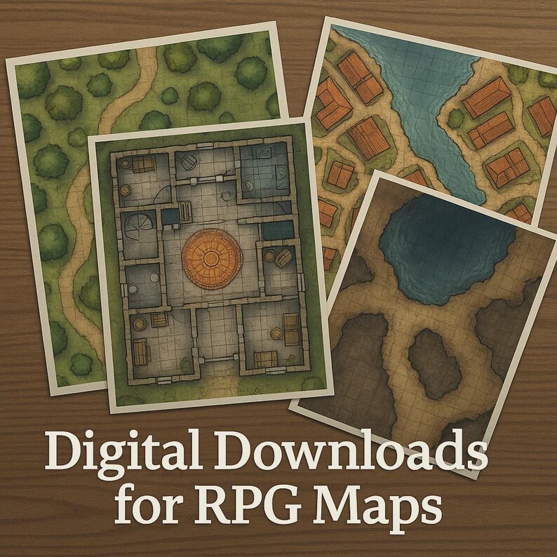 RPG Battle Maps, 16 Digital Download Fantasy Maps for TTRPG, Dungeons ...