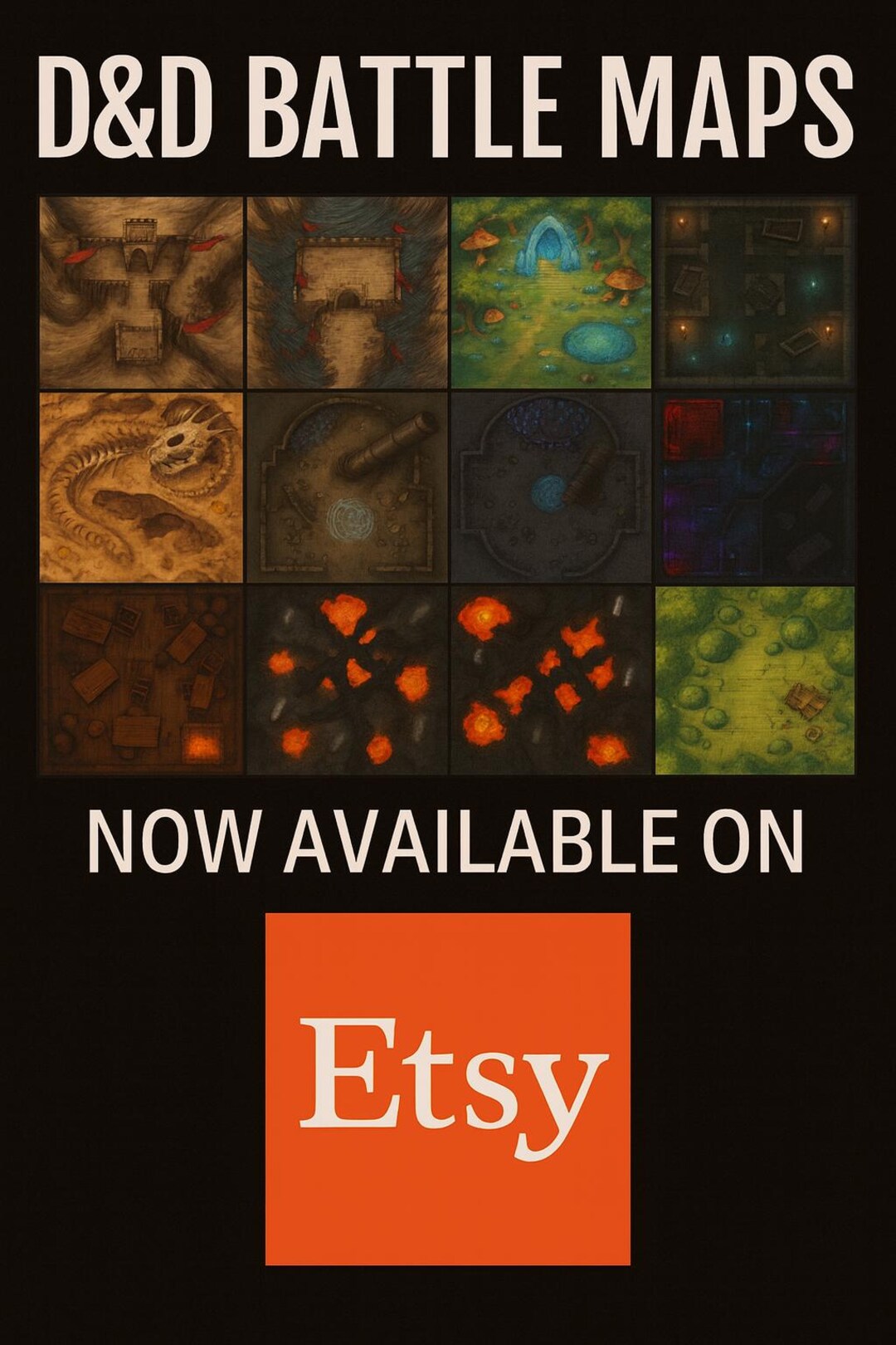 RPG Battle Maps, 16 Digital Download Fantasy Maps for TTRPG, Dungeons ...