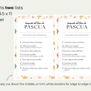 Spanish Easter Scavenger Hunt | Busqueda Del Tesoro De Pascua | Instant ...