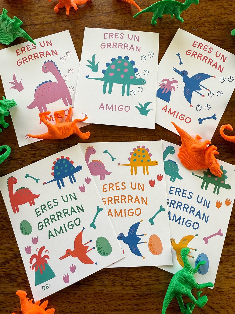 Dino Valentine Card Printable | Instant Download | Set of 2 Colors ...