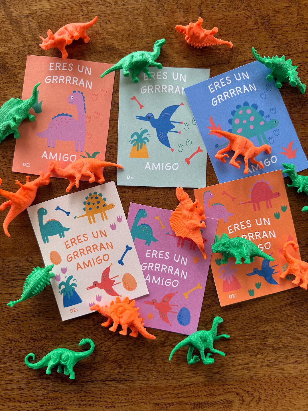 Dino Valentine Card Printable | Instant Download | Set of 2 Colors ...