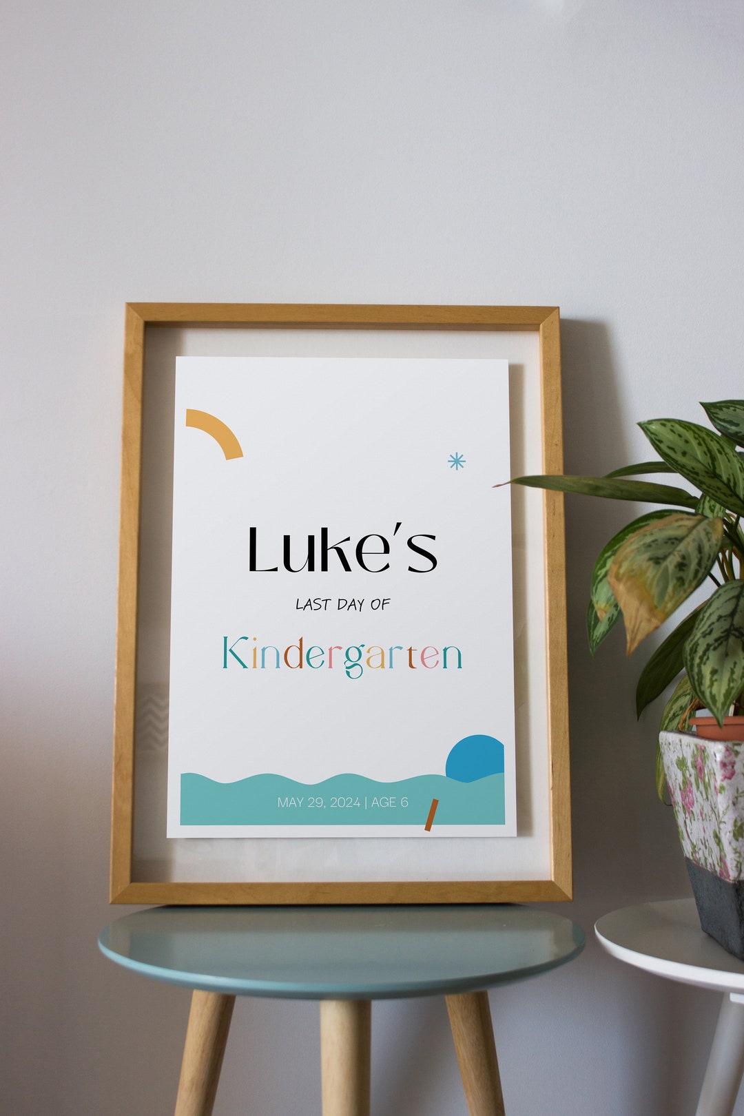 Last Day of Kindergarten Editable Sign, Modern Kindergarten 12x16 ...