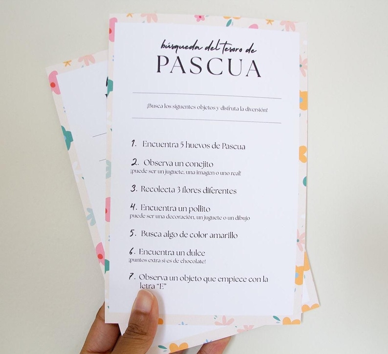 Spanish Easter Scavenger Hunt | Busqueda Del Tesoro De Pascua | Instant ...