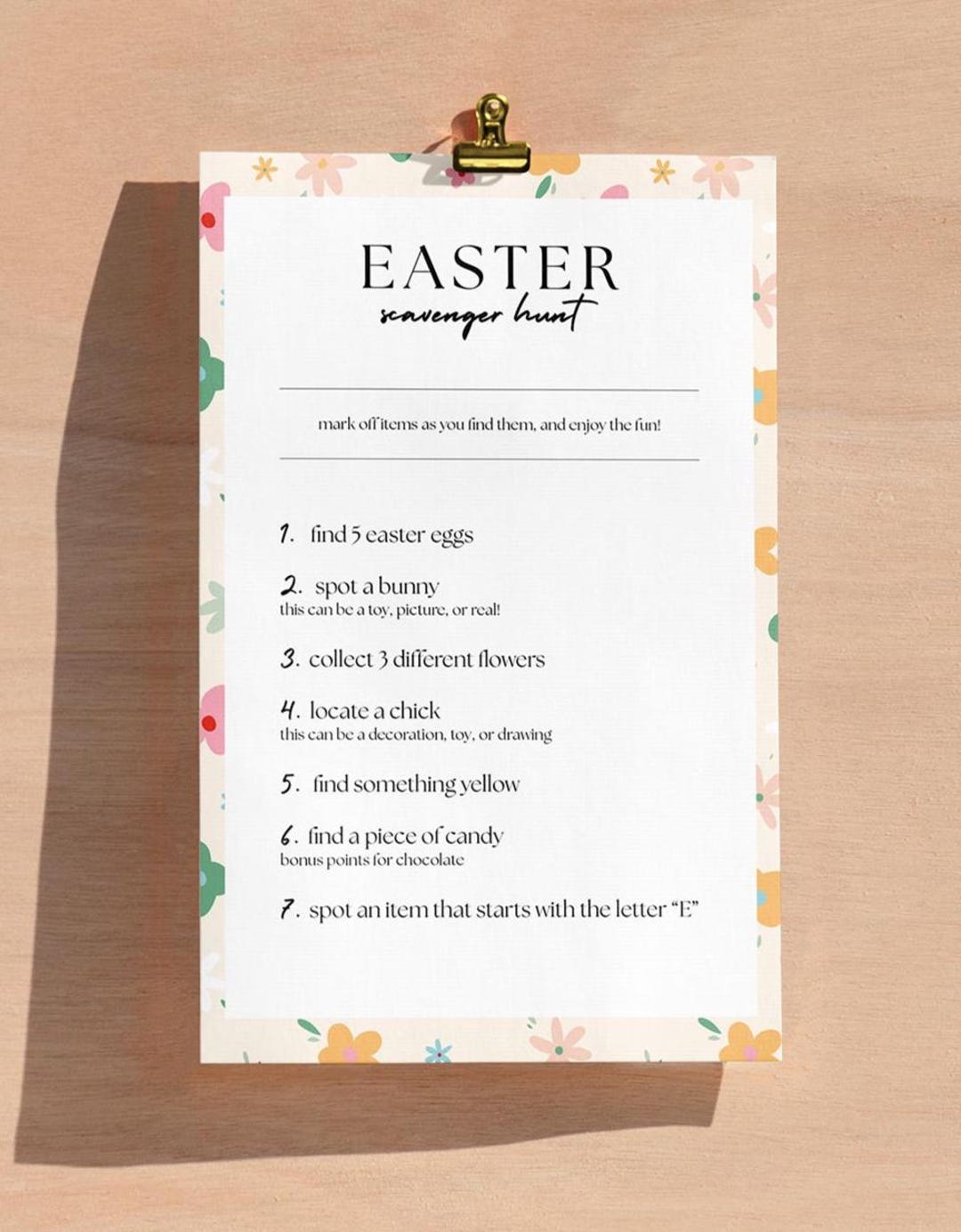 Easter Scavenger Hunt | Instant Download | Easter Activity | Digital ...