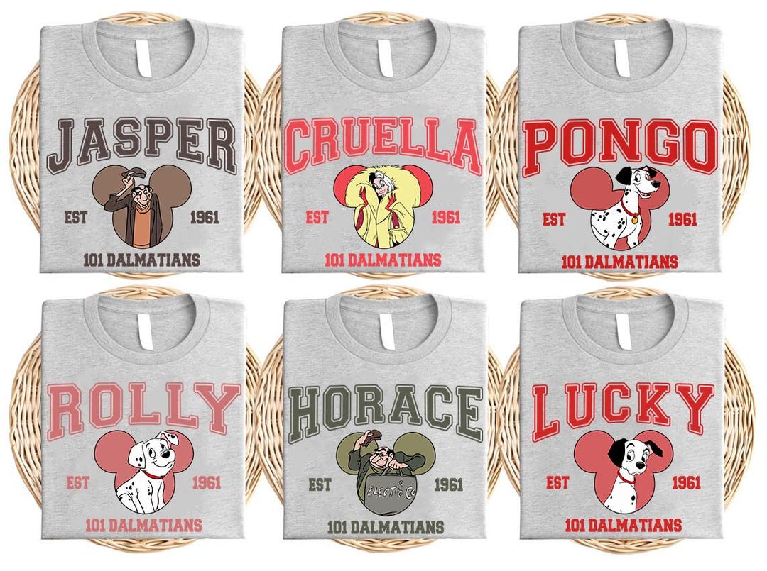 Personalized Disney 101 Dalmatians Cruella Patch Perdita Lucky Shirt ...