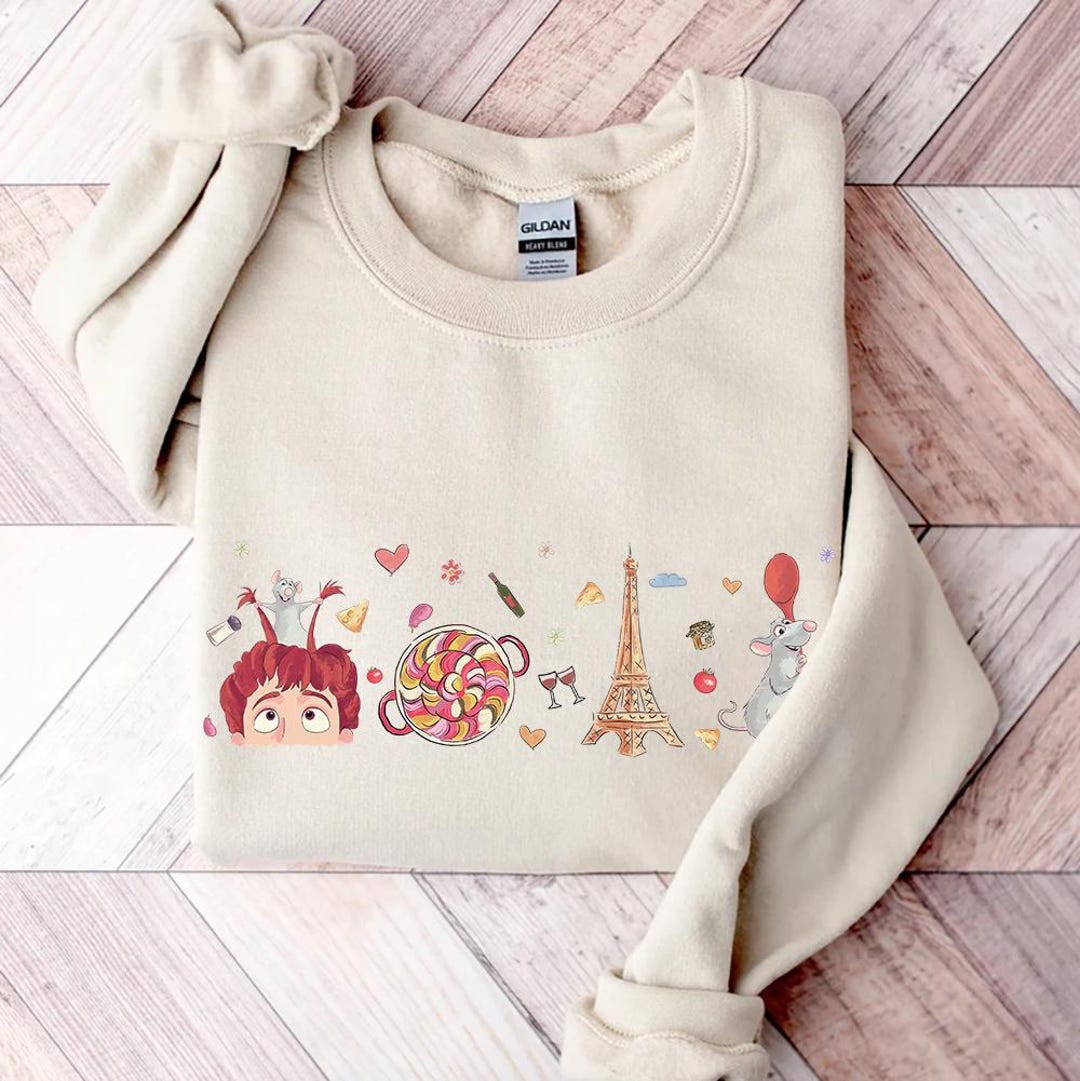 Disney Pixar Ratatouille Remy Linguini Paris Watercolor Shirt, Comfort ...