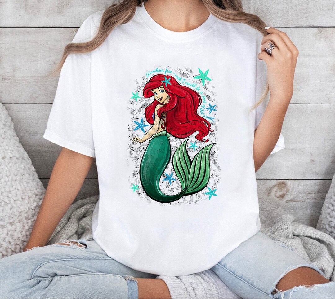 Disney Princess Ariel Song Music Notes T-shirt, Disneyland Family ...