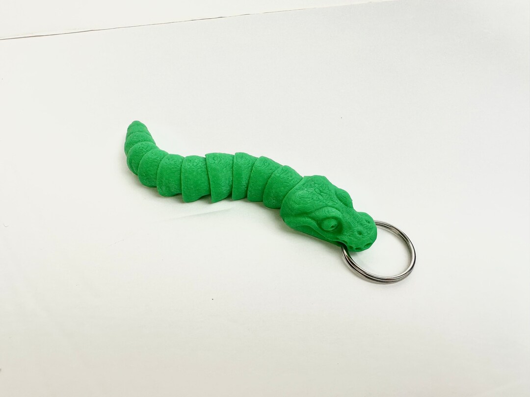 3D Printed Flexi Snake Keychain Python Articulating Sensory Toy Stress ...
